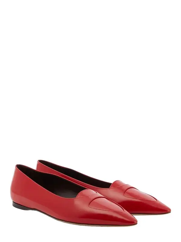 THE ROW Viv Leather Ballet Flats - Red