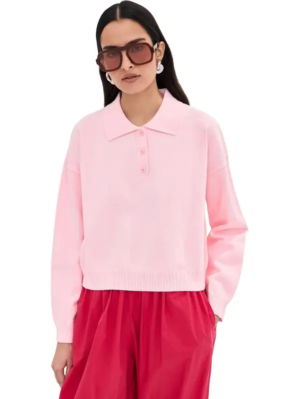 LE BOP Striped Polo - Ballet Pink