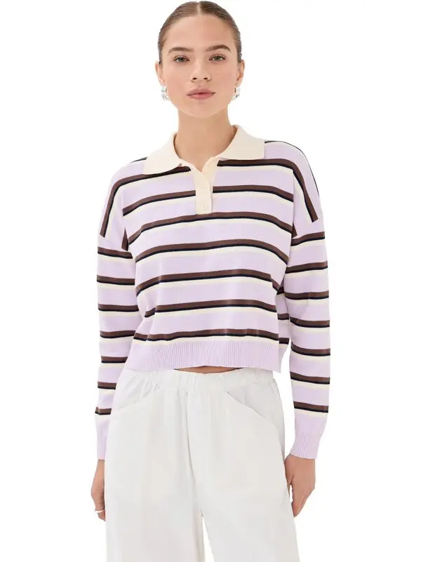 LE BOP Striped Polo - Lilac Stripe