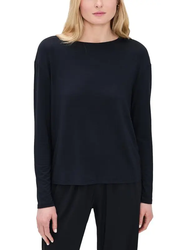 Eberjey Gisele Long Sleeve Top - Black