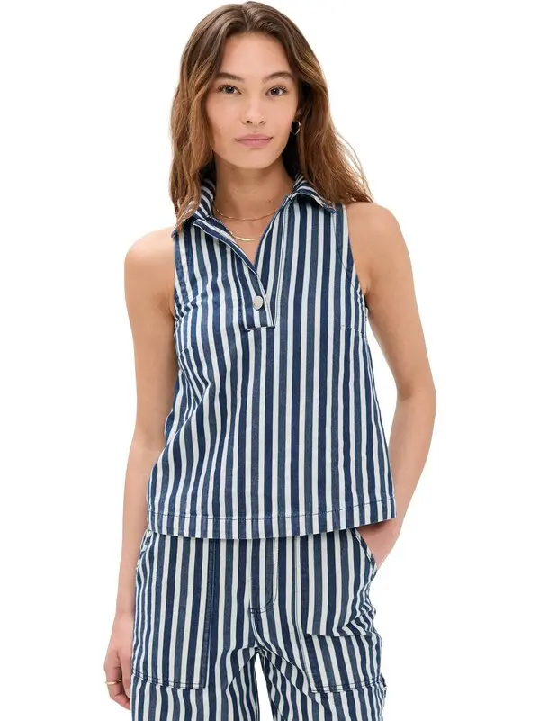 ALIGNE Stripe Print Top - Blue Stripe