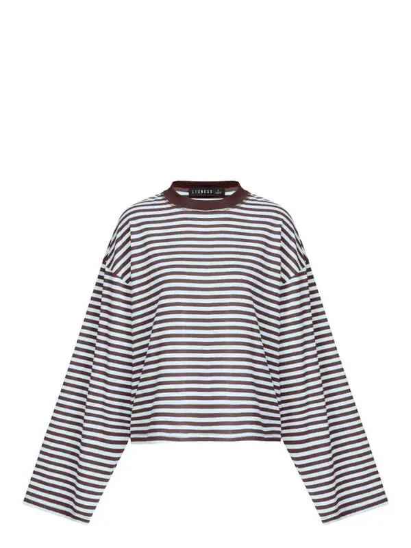 Lioness Bloom Long Sleeve Tee - Chocolate Sea Stripe