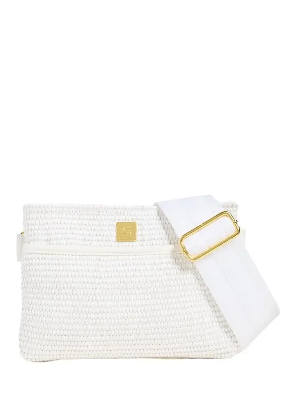 THINK ROYLN Raffia Belt Bag - White Raffia W/ White With Gold