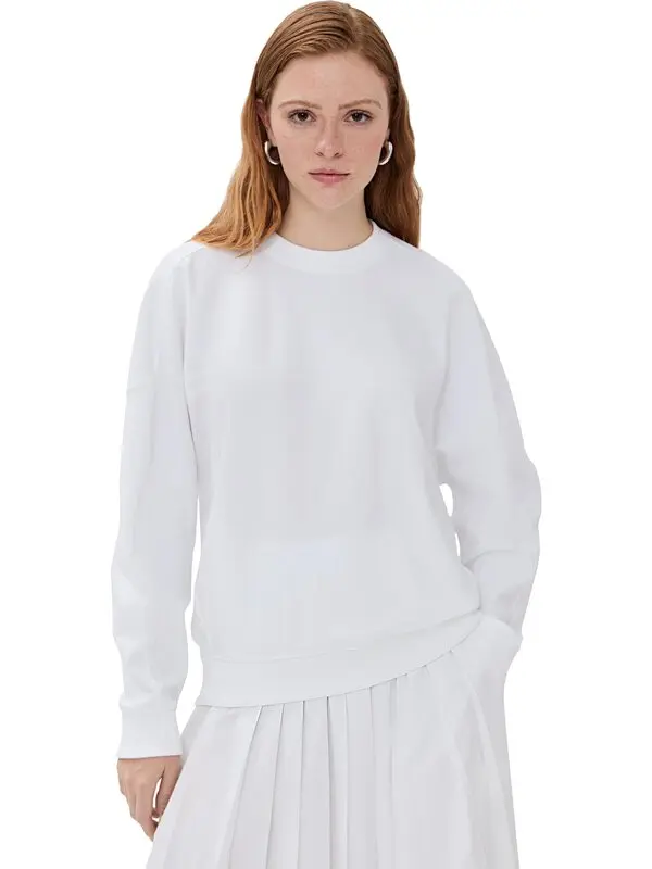 Tibi Lightweight Crewneck Sweatshirt - White