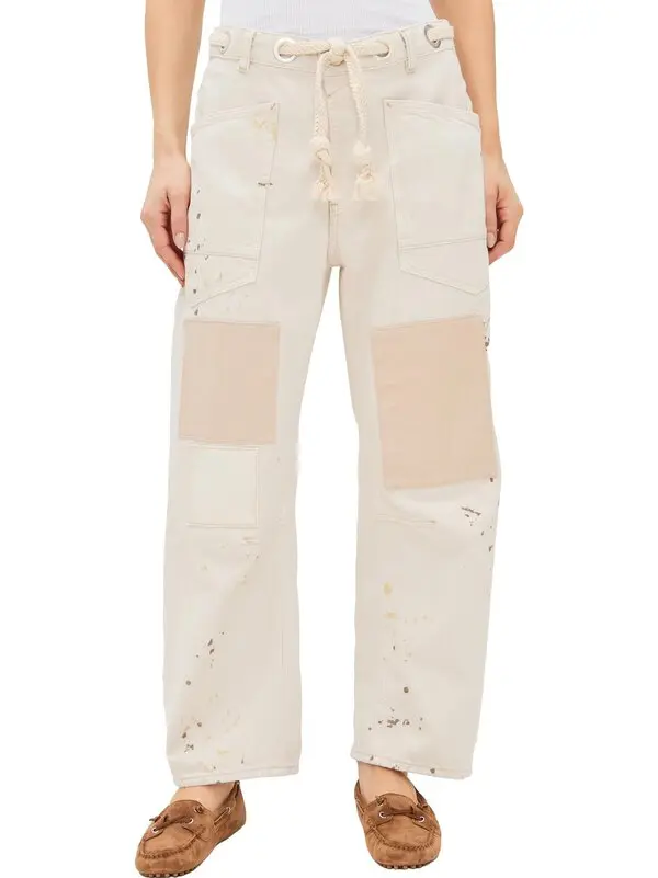 Free People Moxie Barrel Jeans - White