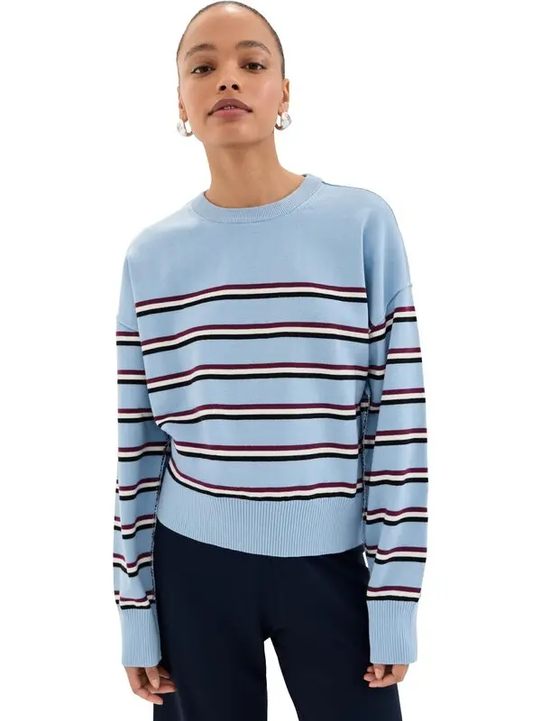 LE BOP Striped Pullover - Light Blue Stripe