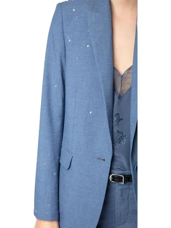 Zadig&Voltaire Valse Star Embellished Blazer - Surf