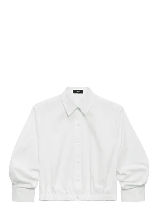 Theory Fixed-sleeve Poplin Top - White