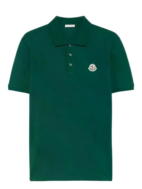 Moncler Stripe-detail Piqué Polo Shirt - Green