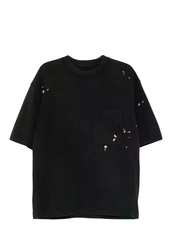 CROQUIS Embroidered T-shirt - Black