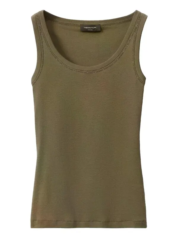 Fabiana Filippi Bead-detail Tank Top - Green