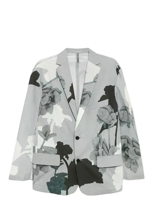 CROQUIS Flower-print Blazer - Grey
