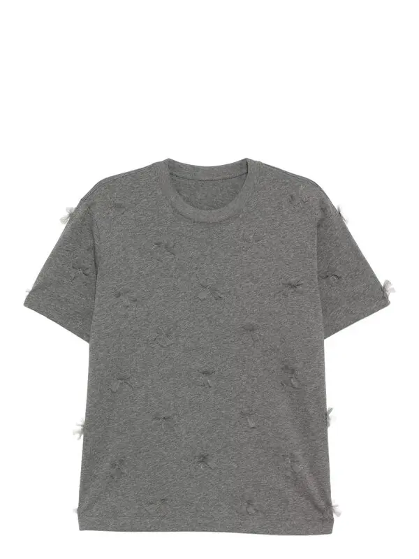 JNBY Bow-embellished T-shirt - Grey