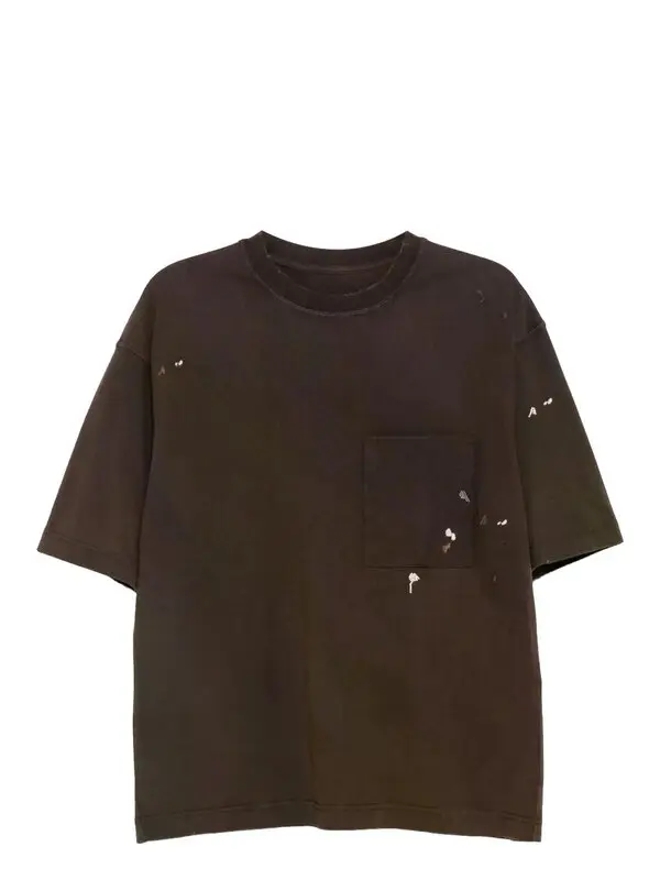 CROQUIS Embroidered T-shirt - Brown
