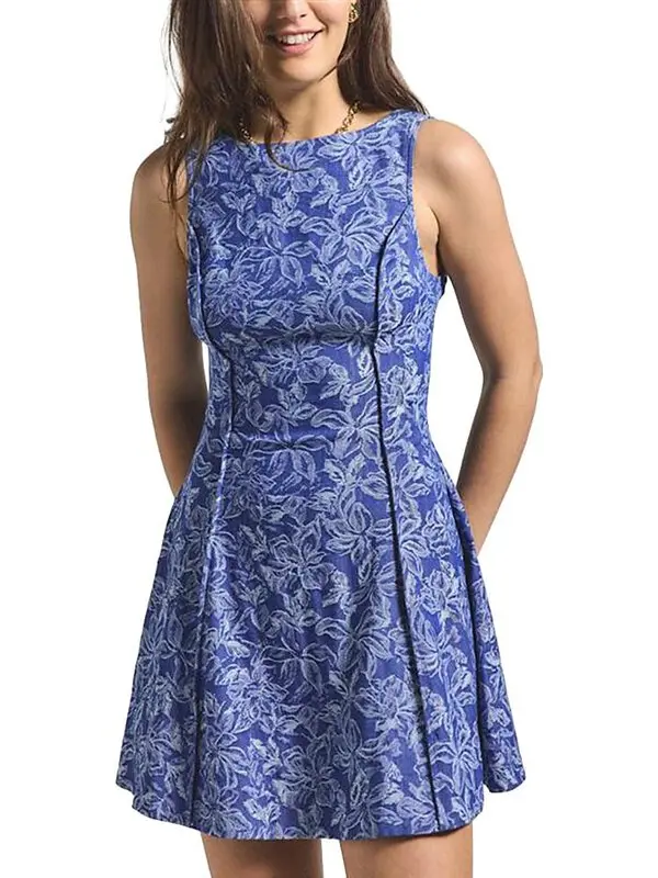 Derek Lam 10 Crosby Cayman High Neck Dress - Indigo