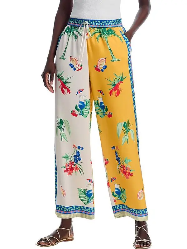 Aqua Printed Wide Leg Pants - Multi