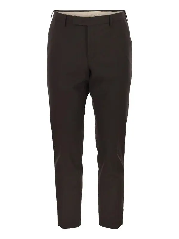 PT TORINO Dieci Stretch Virgin Wool Trousers - Brown