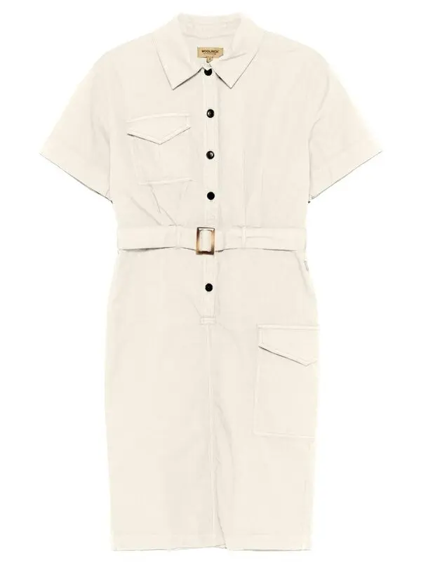 Woolrich Cotton Shirt Dress - Beige