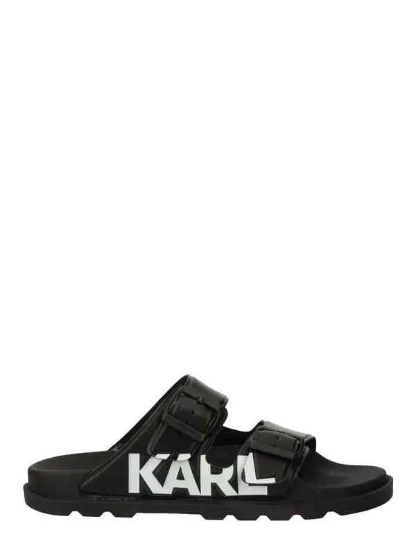 Karl Lagerfeld Logo-print Slides - Black