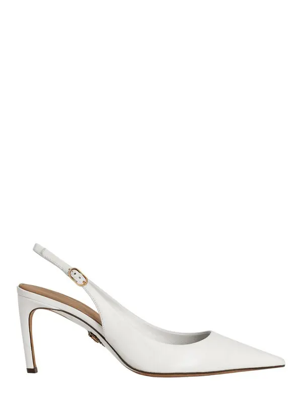 Dolce & Gabbana Polished Goatskin Slingbacks - White
