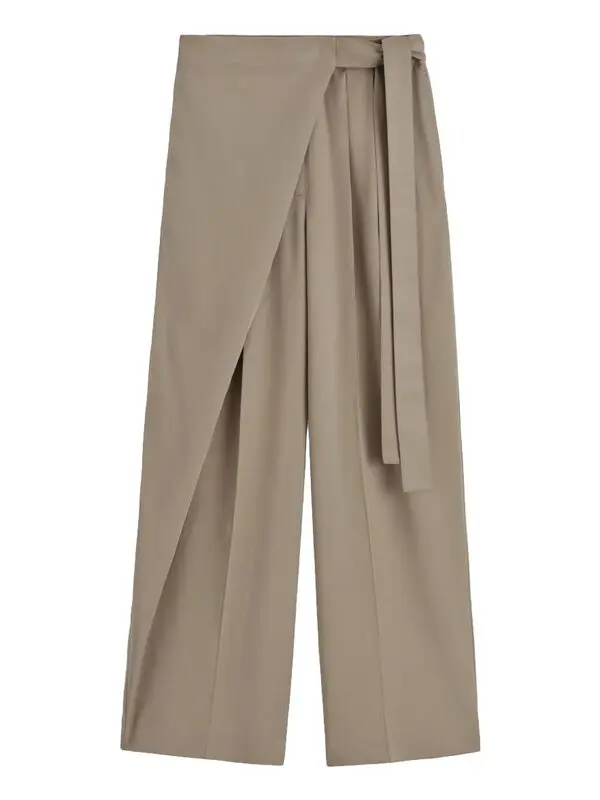 Cos Fluid Wrap-front Trousers - Beige