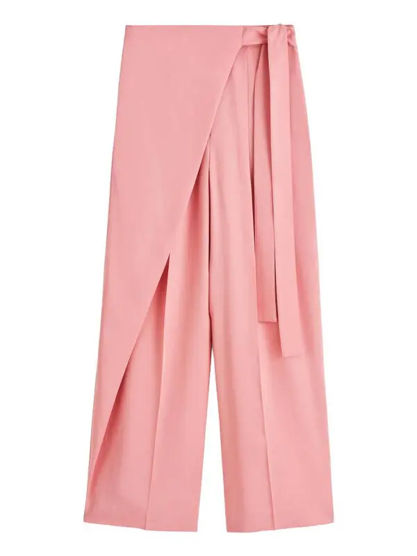 Cos Fluid Wrap-front Trousers - Blue