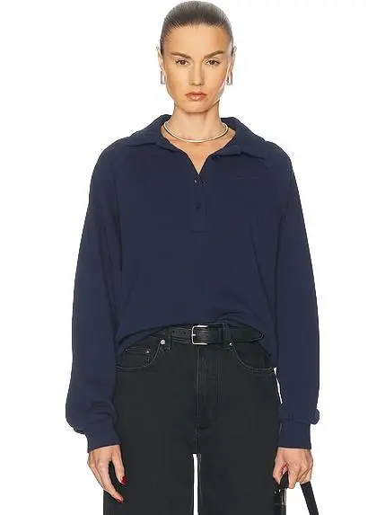 The Upside Collared Ele Polo Top - Navy