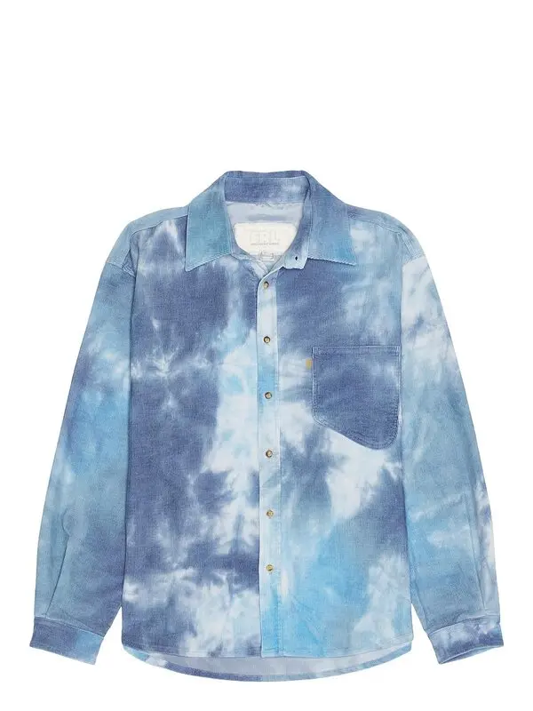 ERL Tie-dye Corduroy Overshirt In Baby - Blue
