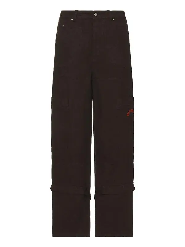 Off-White Overdyed Carpenter Pant - Chocolate & Red
