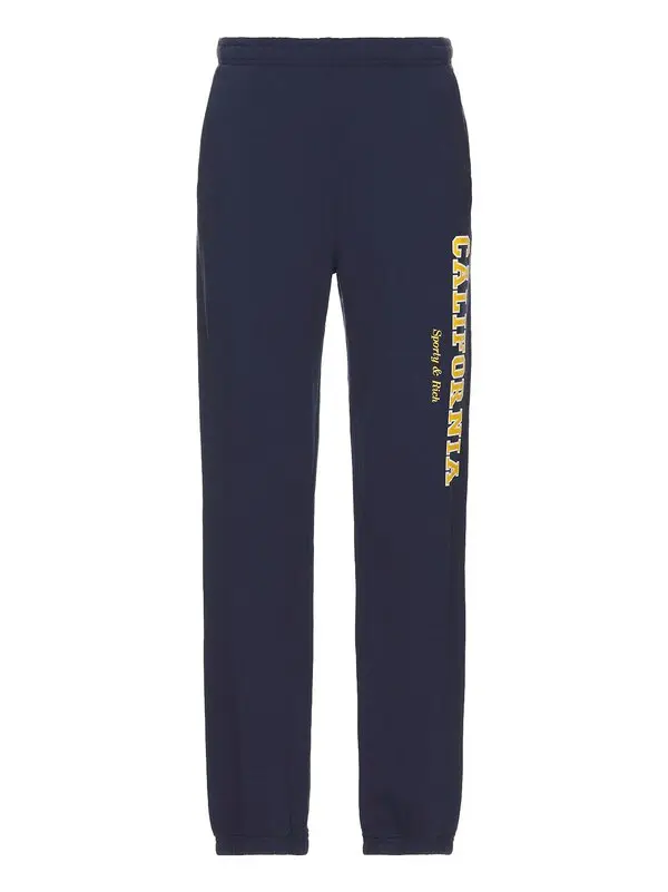 SPORTY & RICH California Sweatpant In Blue - Navy