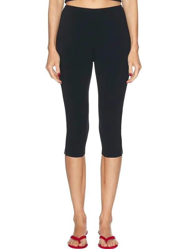 TOTEME Compact Knit Capri Trouser - Black