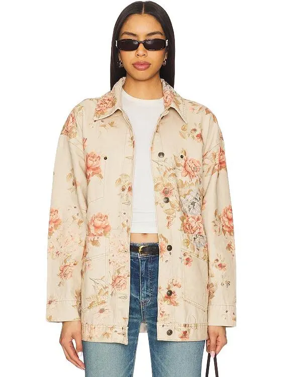 Free People X We The Free Avery Denim Jacket - Exploded Floral