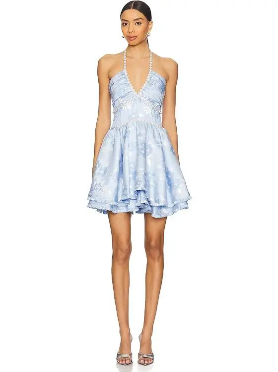 V. CHAPMAN Savannah Mini Dress - Chambray Blue Baroque