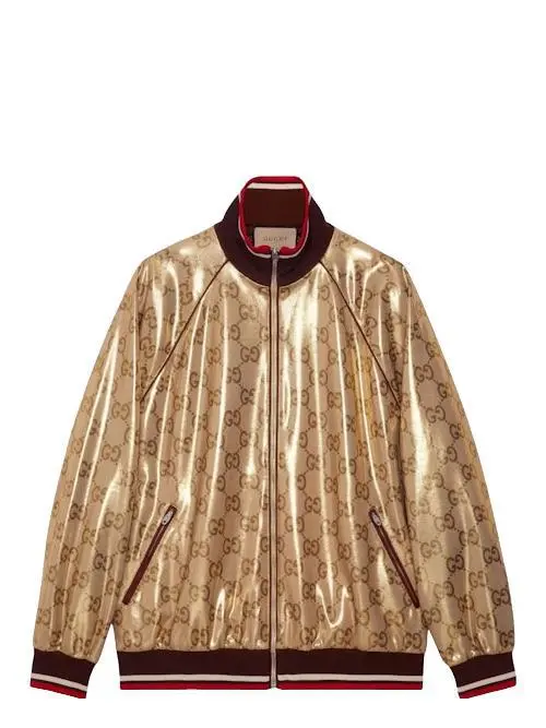 Gucci Gg Technical Jersey Zip Jacket - Gold