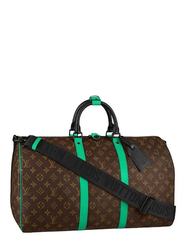 LOUIS VUITTON Keepall Bandouliere 50 Monogram Macassar - Minty Green