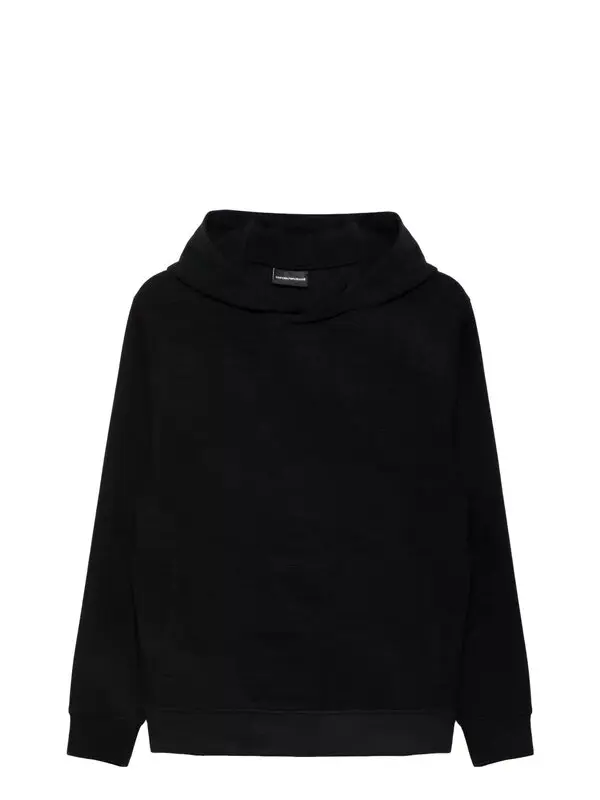 Emporio Armani Logo-patch Hoodie - Blue