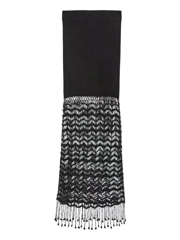 GANNI Macramé Detailing Maxi Skirt - Black