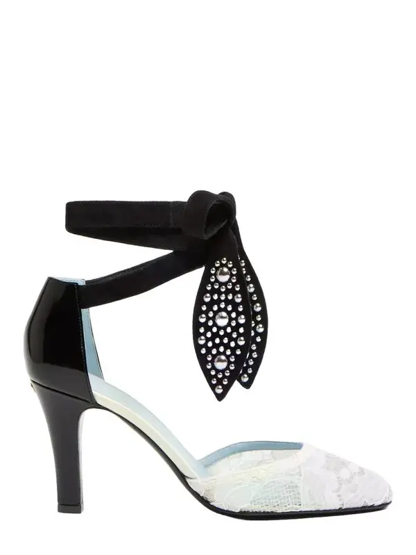 Valentino Garavani Tie-fastening Stiletto Pumps - White