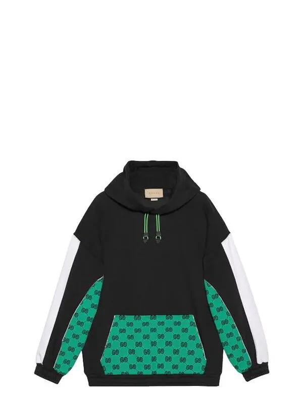 Gucci Monogram Logo Hoodie - Black/green