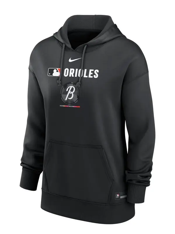 Nike Baltimore Orioles Authentic Collection City Connect Therma Mlb Pullover Hoodie - Black