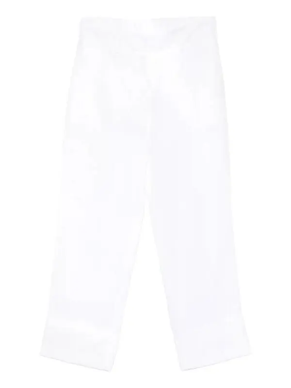 BLANCA VITA Linen Straight Trousers - White