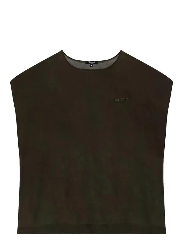 Balmain Logo-embroidered T-shirt - Green