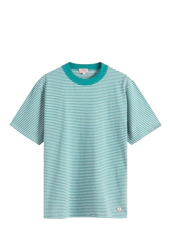 Armor Lux Fine Stripe T-shirt - Deep Jungle/milk