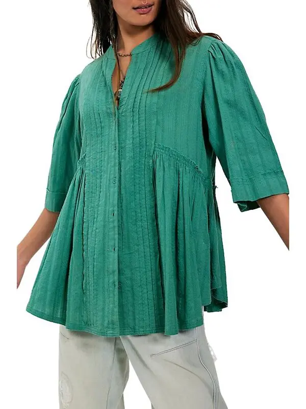 Free People We The Free Willow Button-down Top - Bottle Green