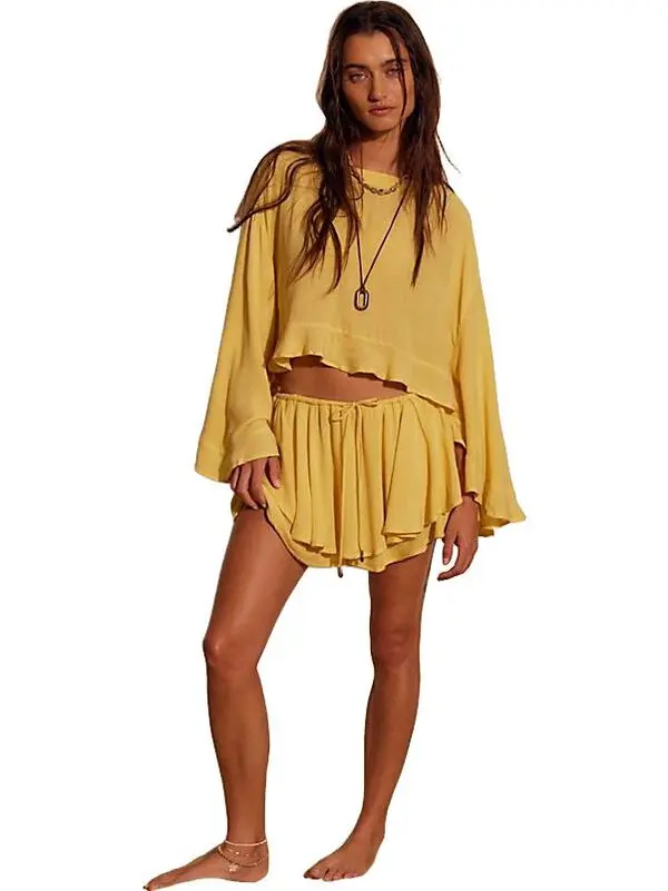 Free People Delilah Skort Set - Solar Lemon