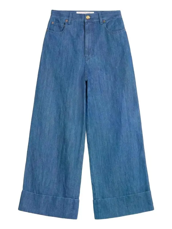 Valentino Garavani Lightweight Wide-leg Jeans - Blue