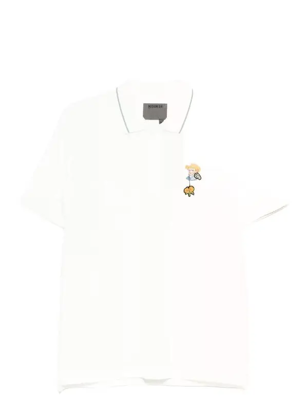 MUSIUM DIV. Embroidered Polo Shirt - White