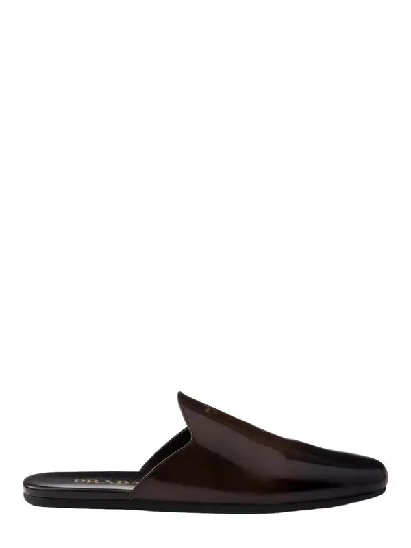 Prada Brushed-leather Slippers - Red