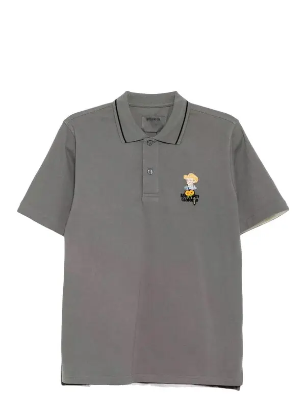 MUSIUM DIV. Embroidered Polo Shirt - Grey