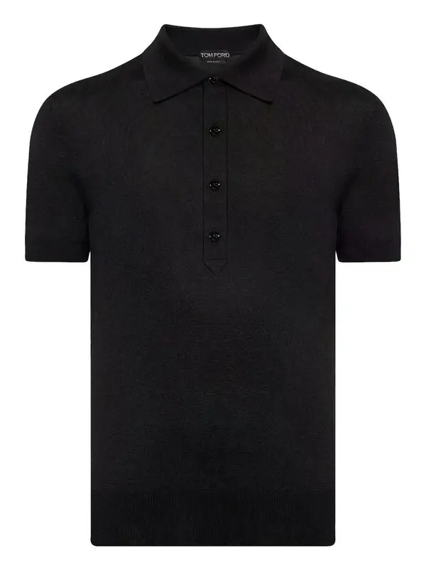 TOM FORD Silk Polo Shirt - Black